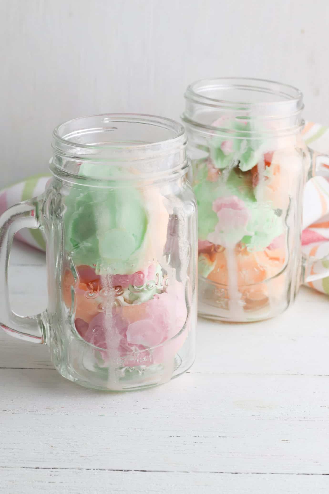Individual Unicorn Rainbow Sherbet Float Punch with Sprite (Easy!)