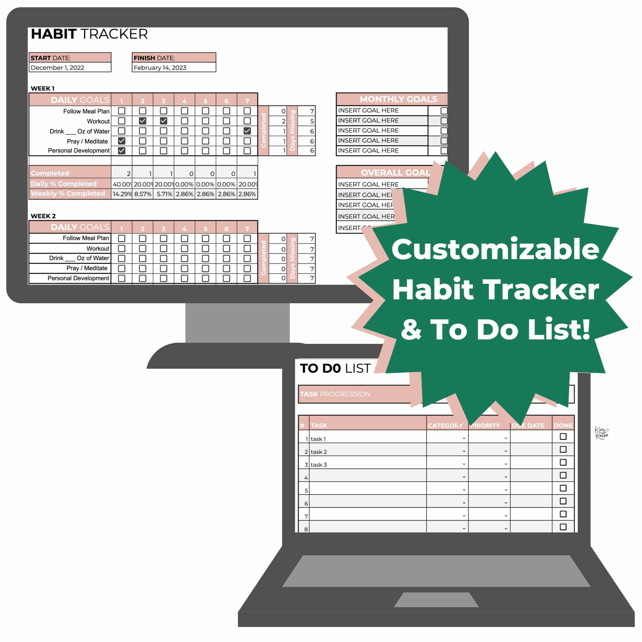 Customizable Habit Tracker - Happy Life Ideas
